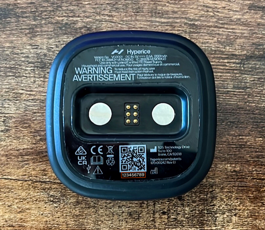 Serial Number Locations – Hyperice